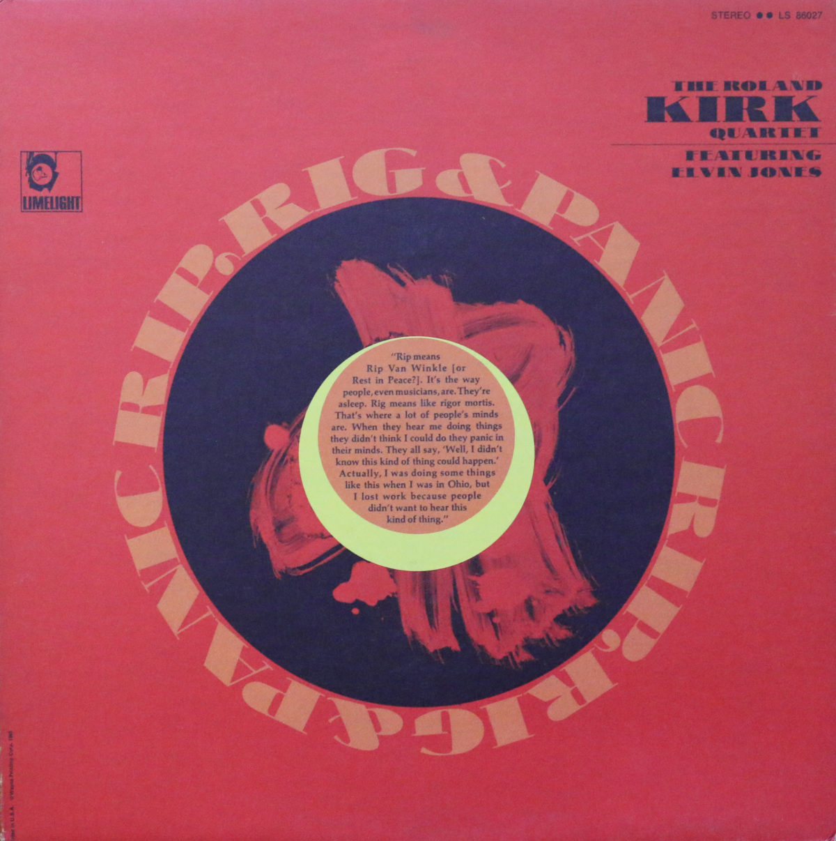 Dig Deep: Rahsaan Roland Kirk – Rip, Rig & Panic – Limelight (1965 ...
